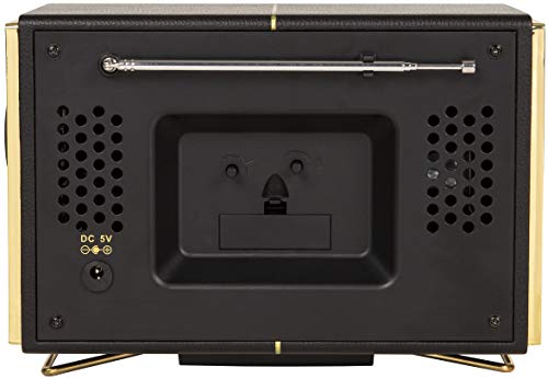 Crosley CR3038A-BK Lewis Retro AM/FM Bluetooth Tabletop Radio, Black