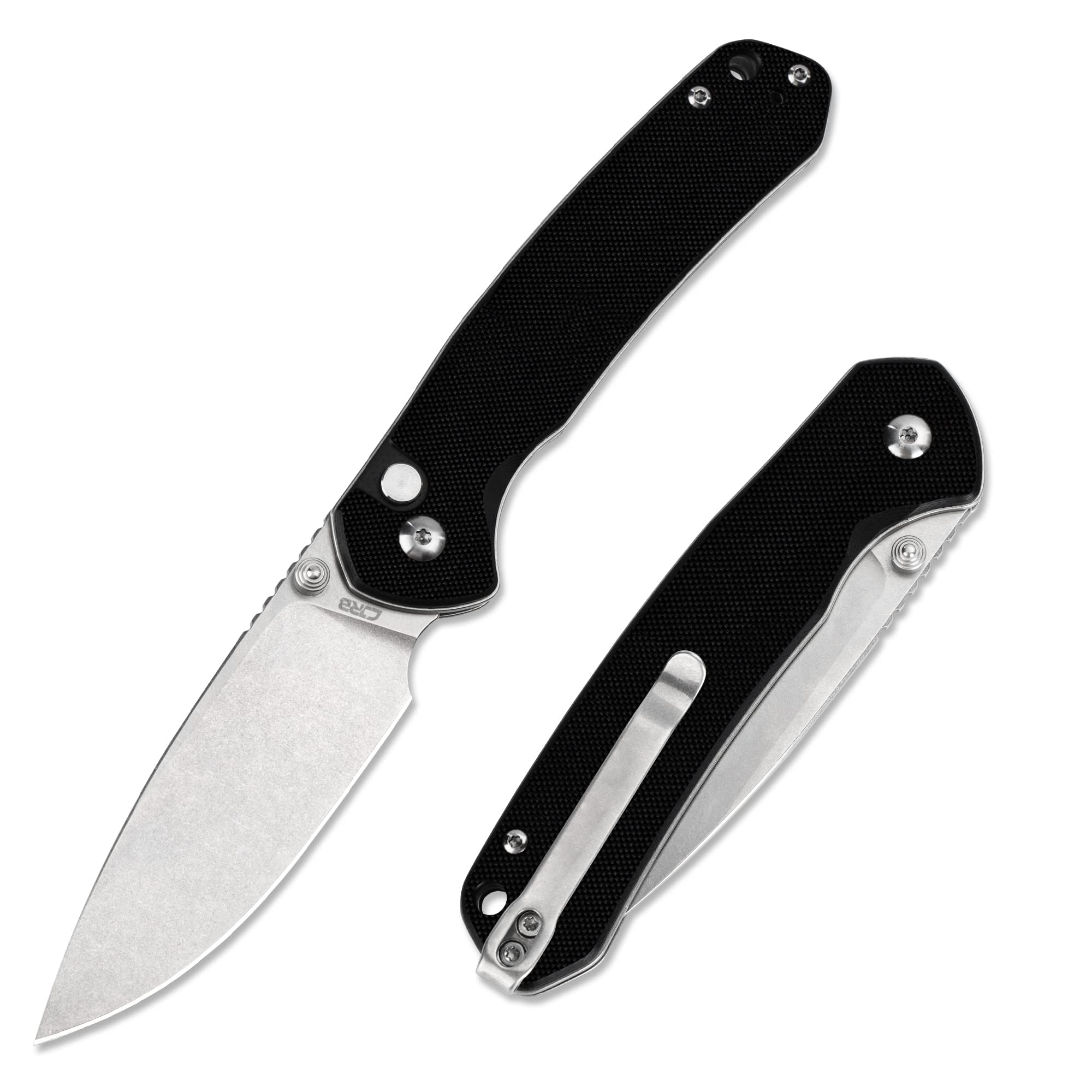 CJRB Folding Knife Pyrite (J1925) AR-RPM9 Blade and G10 Handle EDC Pocket Knife with Clip Black