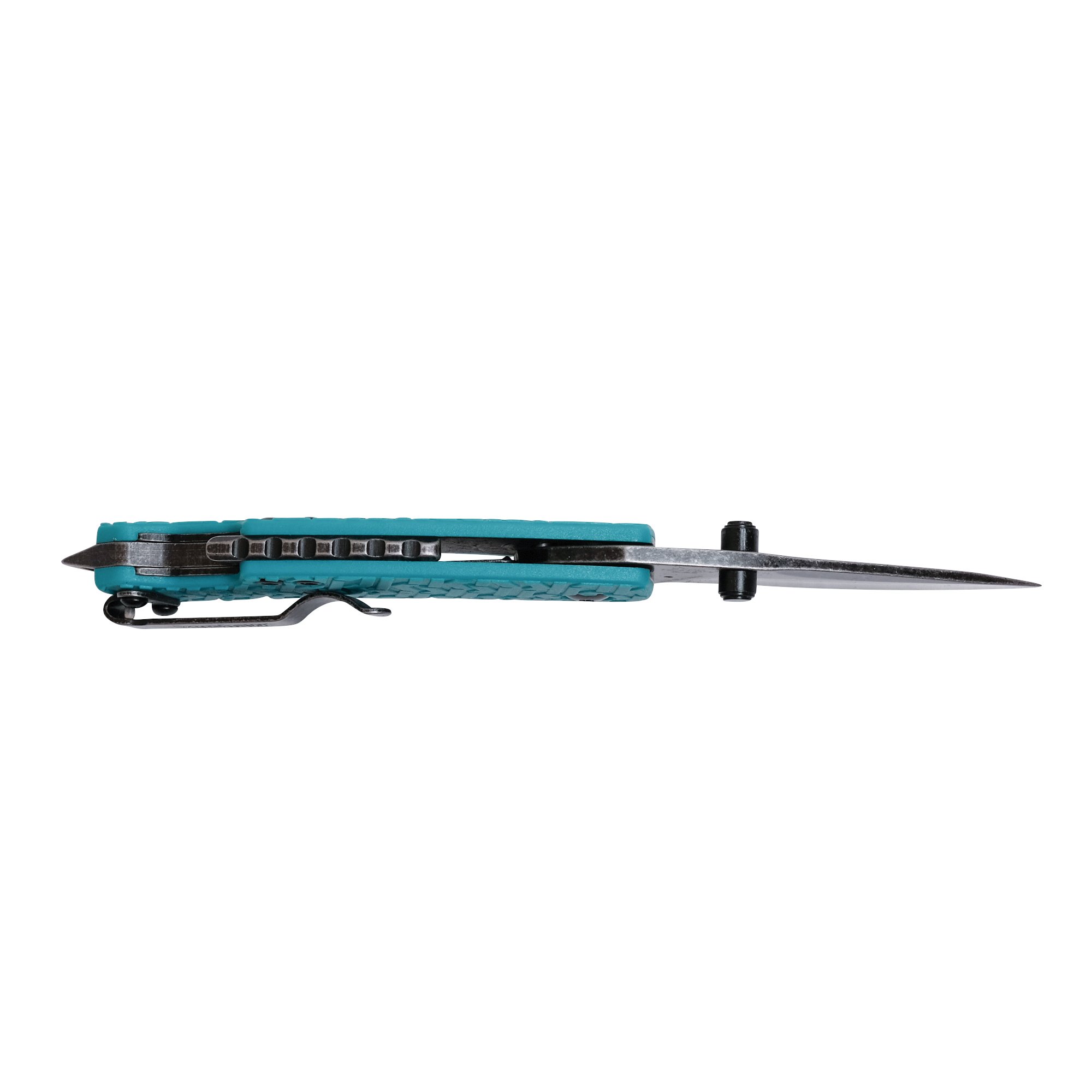 Kershaw Shuffle Teal Multifunction Folding Pocket Knife (8700TEALBW), 2.4 In. 8Cr13MoV Black Oxide Steel Blade with Blackwash Finish, Includes Thumbstud and Reversible Pocketclip; 2.8 oz.