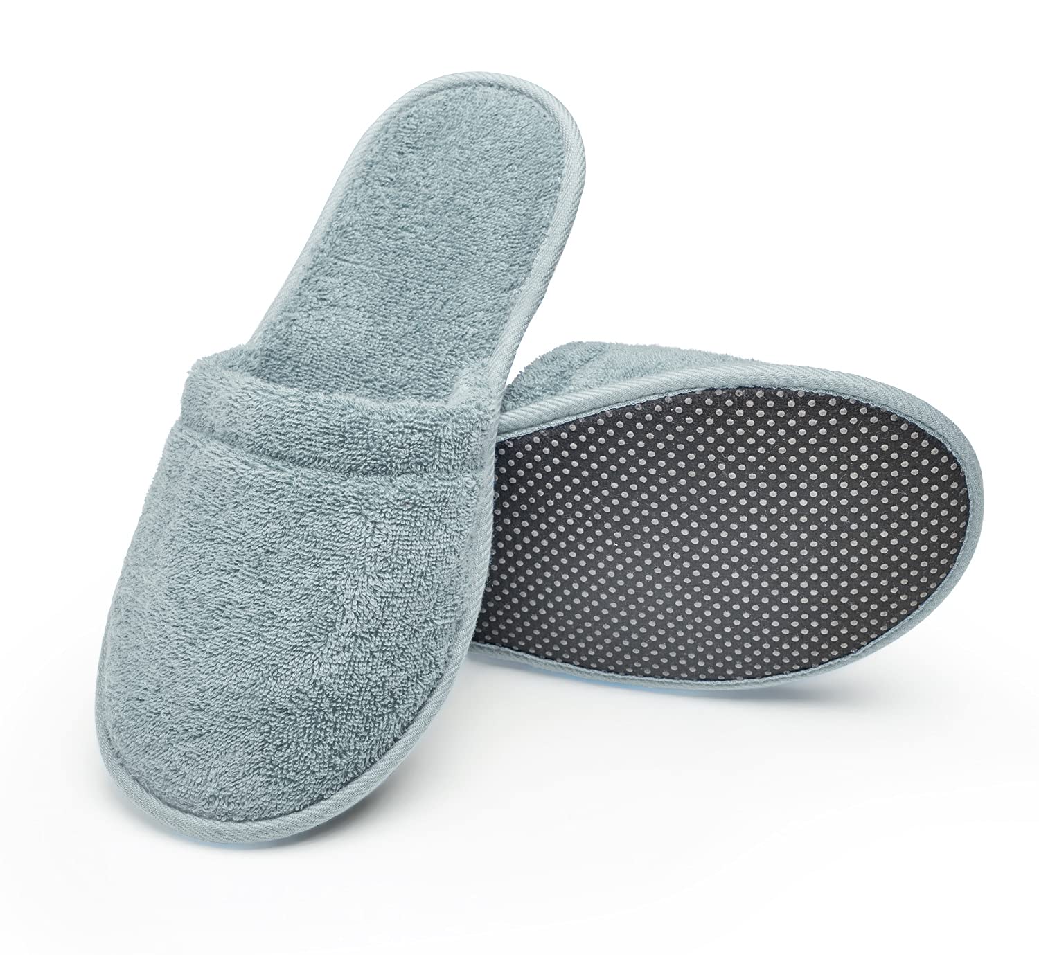 Arus Womens Turkish Terry Cotton Cloth Spa Slippers One Size Fits Most, Seafoam, 6-9.5 Wide Women