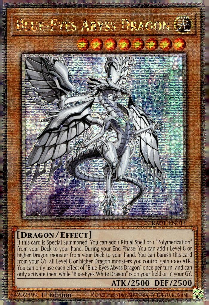 Blue-Eyes Abyss Dragon (Quarter Century Secret Rare) - RA01-EN016 - Quarter Century Secret Rare - 1st Edition
