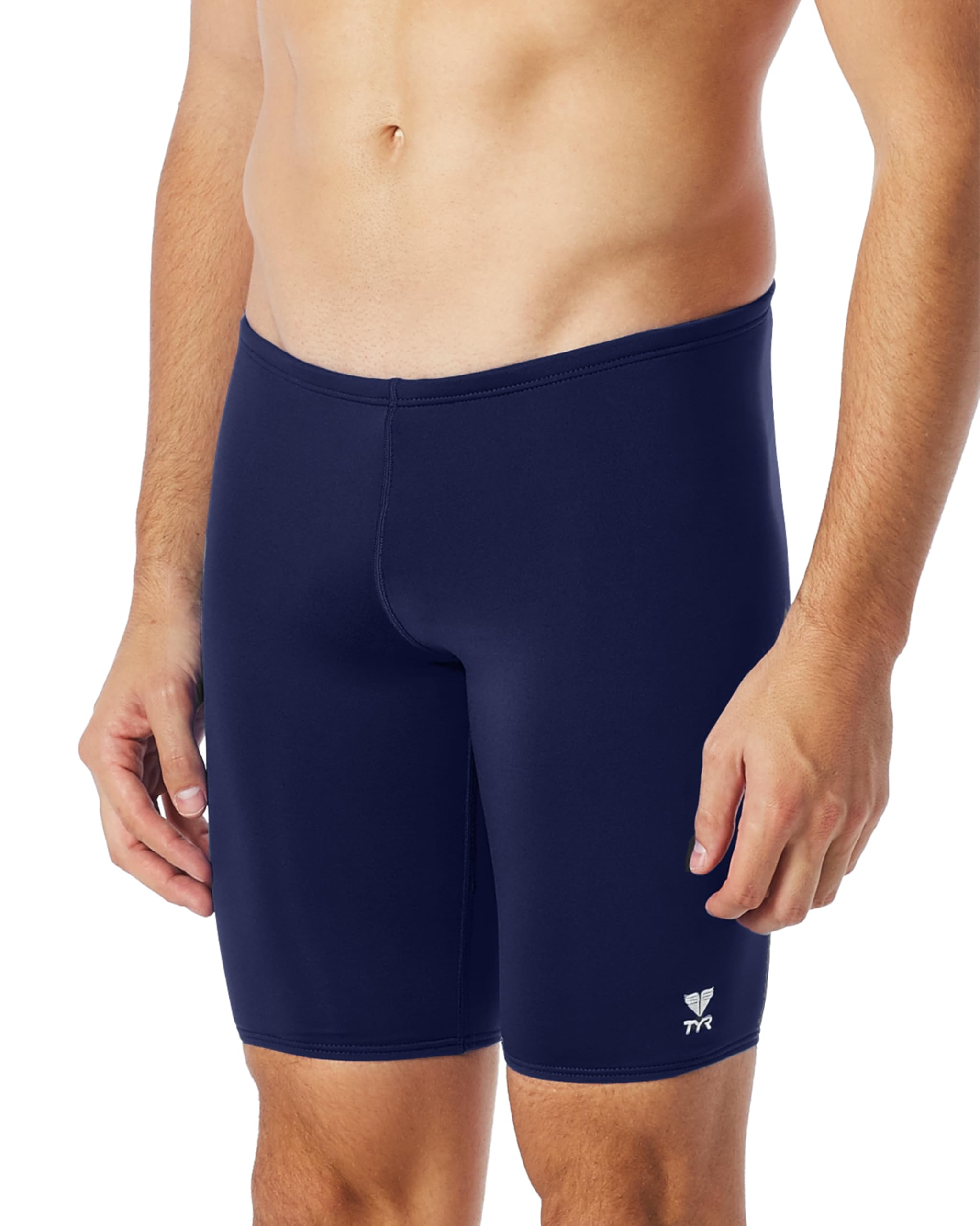 TYR Boys' Durafast ONE Jammer Swimsuit, Navy, 28