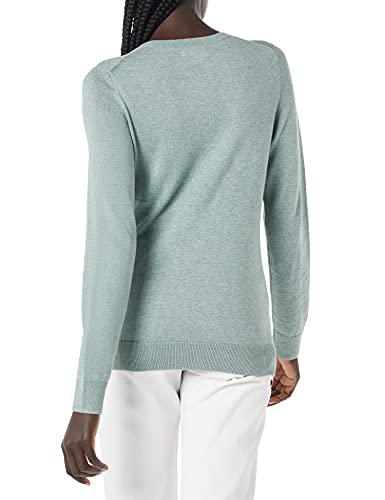 Amazon Essentials Women's Long-Sleeve Lightweight Crewneck Sweater (Available in Plus Size), Sage Green Heather, Medium