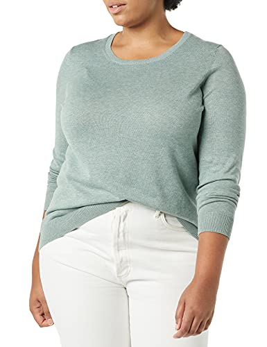 Amazon Essentials Women's Long-Sleeve Lightweight Crewneck Sweater (Available in Plus Size), Sage Green Heather, Medium