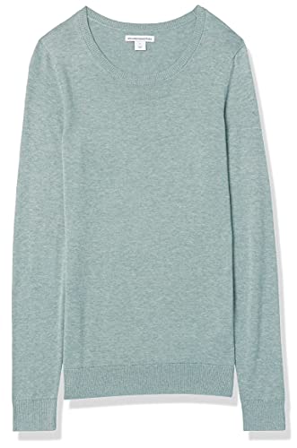 Amazon Essentials Women's Long-Sleeve Lightweight Crewneck Sweater (Available in Plus Size), Sage Green Heather, Medium