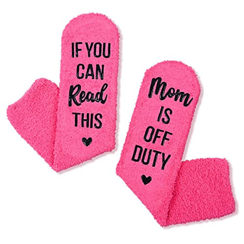 HAPPYPOP Women Funny Silly Crazy Fuzzy in Cupcake Packaging, Gifts Her Socks, Mom Dark Pink, Medium