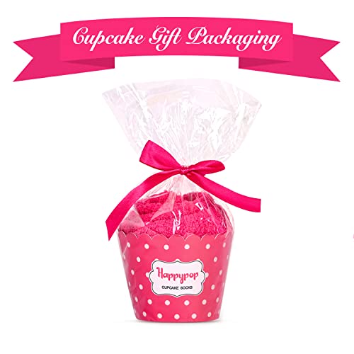 HAPPYPOP Women Funny Silly Crazy Fuzzy in Cupcake Packaging, Gifts Her Socks, Mom Dark Pink, Medium