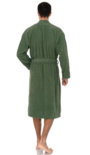 TowelSelections Mens Robe, Cotton Terry Cloth Bathrobe, Soft Bath Robe for Men Medium/Large Loden Frost
