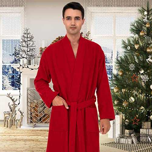 TowelSelections Mens Robe, Cotton Terry Cloth Bathrobe, Soft Bath Robe for Men Medium/Large Loden Frost