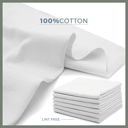VALENGO Lint Free 100% Cotton New Rags for Dust Cleaning, Soft Tshirt Rags for Cast Iron, Staining Wood, Shoe Polish Cloth Bag, 17”x17”- (7 Pack)