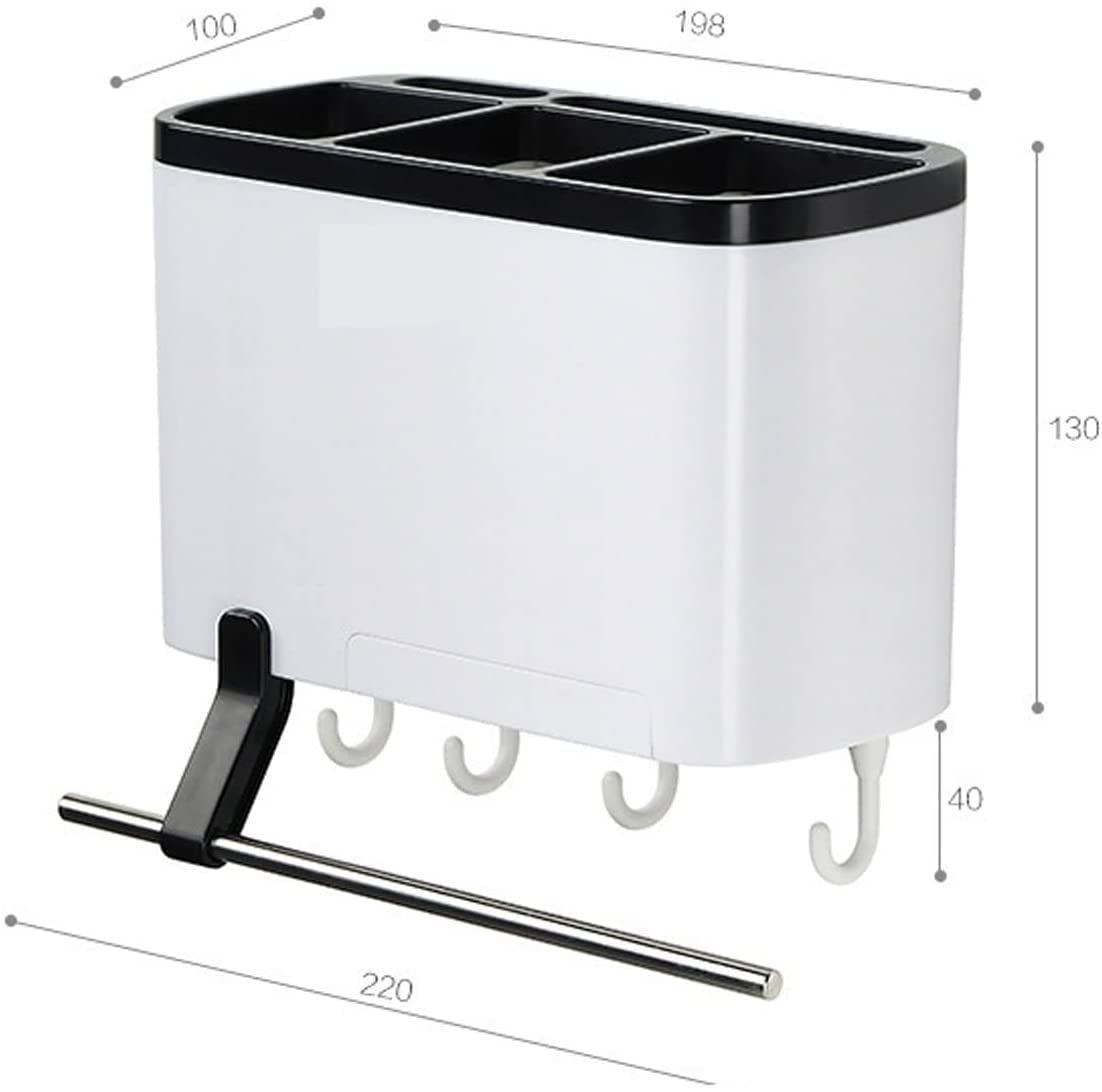 ceramic Utensil Caddy Non Perforated Wall Mounted Drainage Shelf Pen Holder chopstick holder