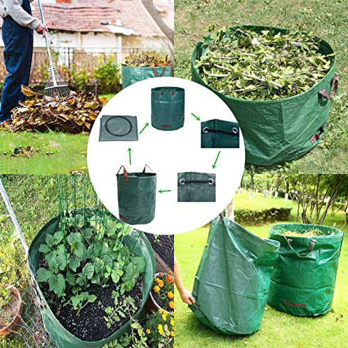 32 Gallon Garden Bag - Reuseable Heavy Duty Gardening Bags, Lawn Pool Garden Leaf Waste Bag