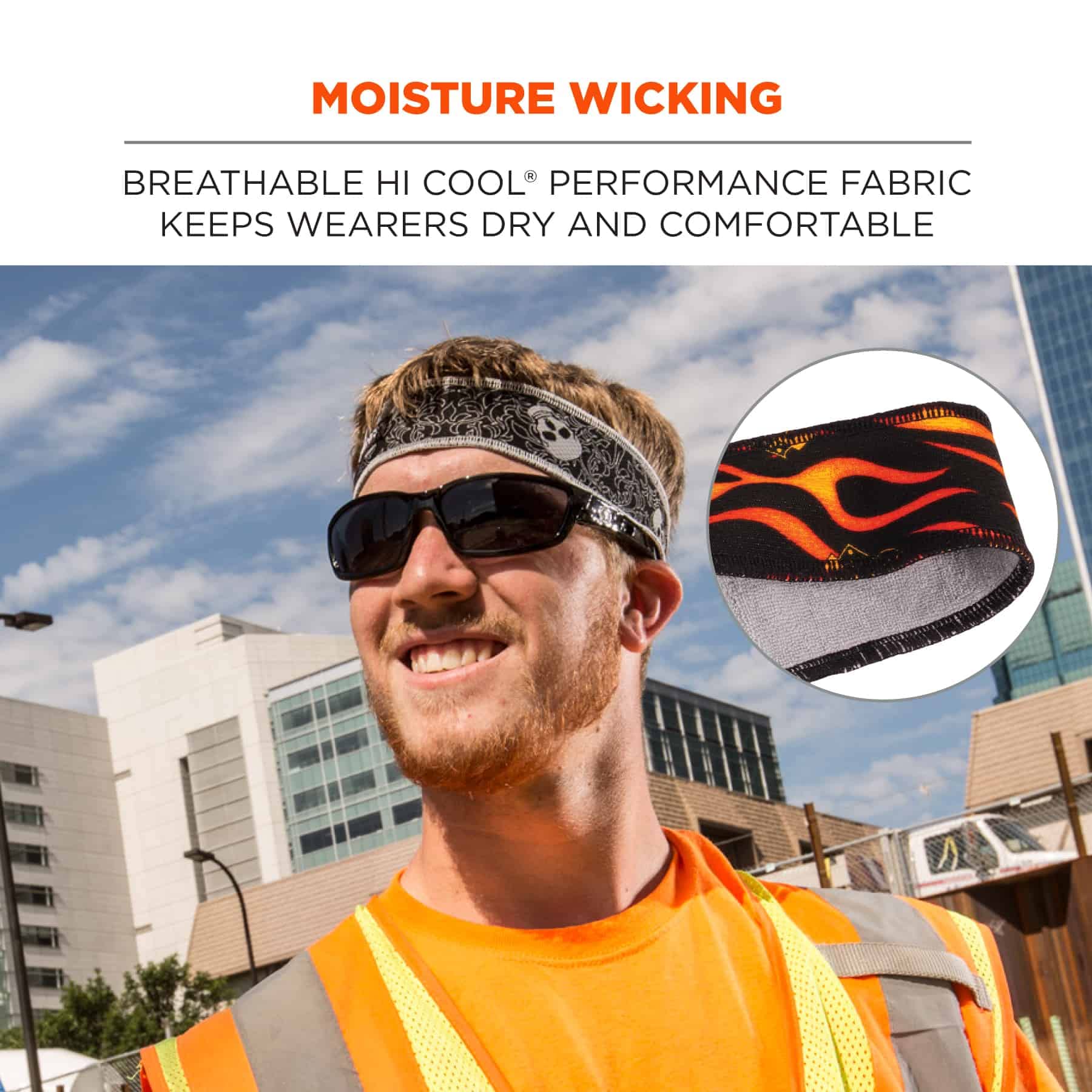 Ergodyne Chill-Its 6605 Black/Red Hi Cool/Terry Cloth Stand Alone Sweatband - 12429 [PRICE is per EACH]