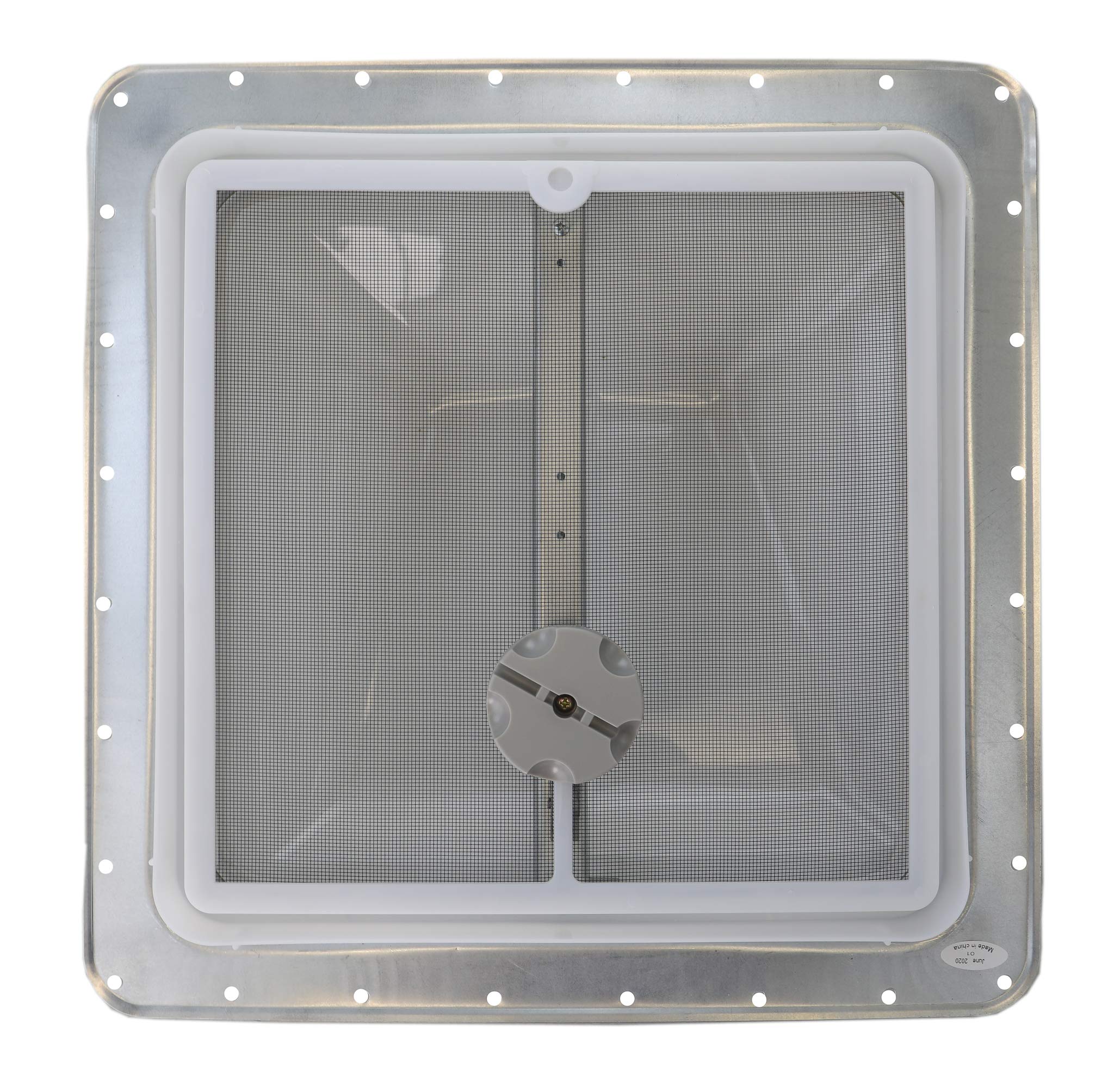 classAcustoms Heng's 71111A-C RV Roof Vent White Wegde Lid Non Powered Manual Crank Lid with Built in Screen and Galvanized Frame
