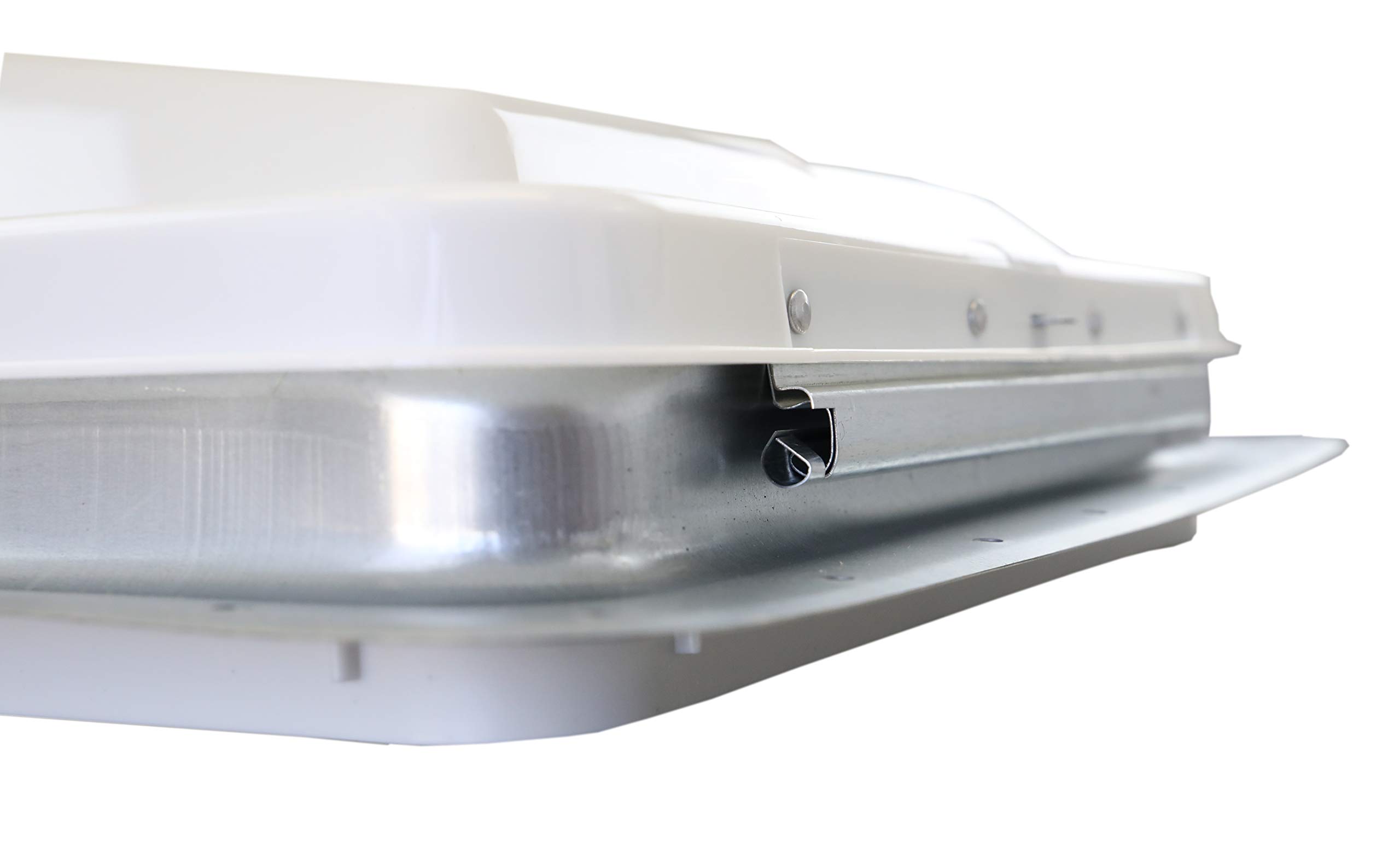 classAcustoms Heng's 71111A-C RV Roof Vent White Wegde Lid Non Powered Manual Crank Lid with Built in Screen and Galvanized Frame