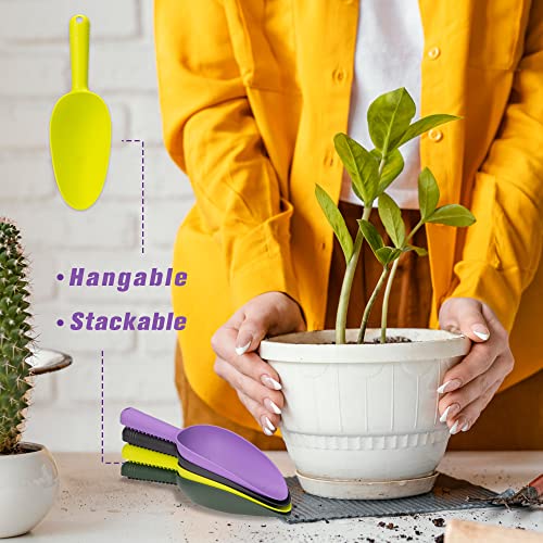 YAIKOAI 4 Pack Plastic Garden Shovel Plant Hand Shovel Trowels Home Gardening Tools for Flower Vegetables Soil Transplanting, Weeding, Moving, Digging Planting, A Style