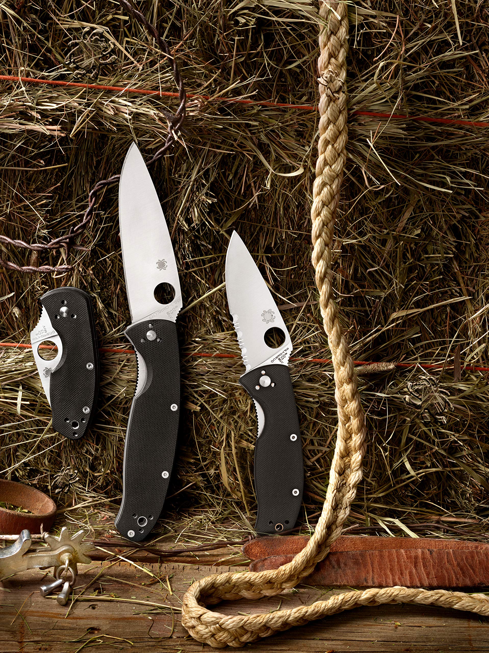 Spyderco Resilience Folding Pocket Knife with 4.20" 8Cr13MoV Stainless Blade and G-10 Handle - PlainEdge - C142GP
