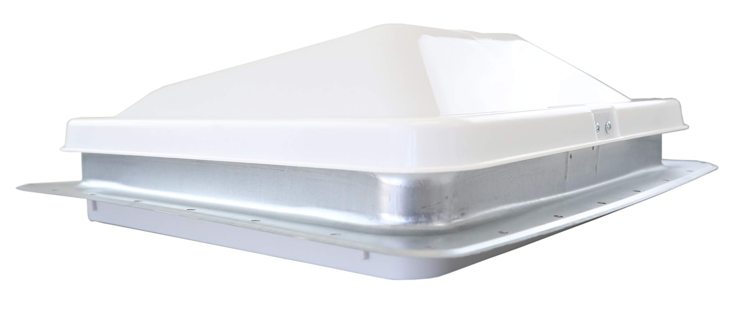 classAcustoms Heng's 71111A-C RV Roof Vent White Wegde Lid Non Powered Manual Crank Lid with Built in Screen and Galvanized Frame