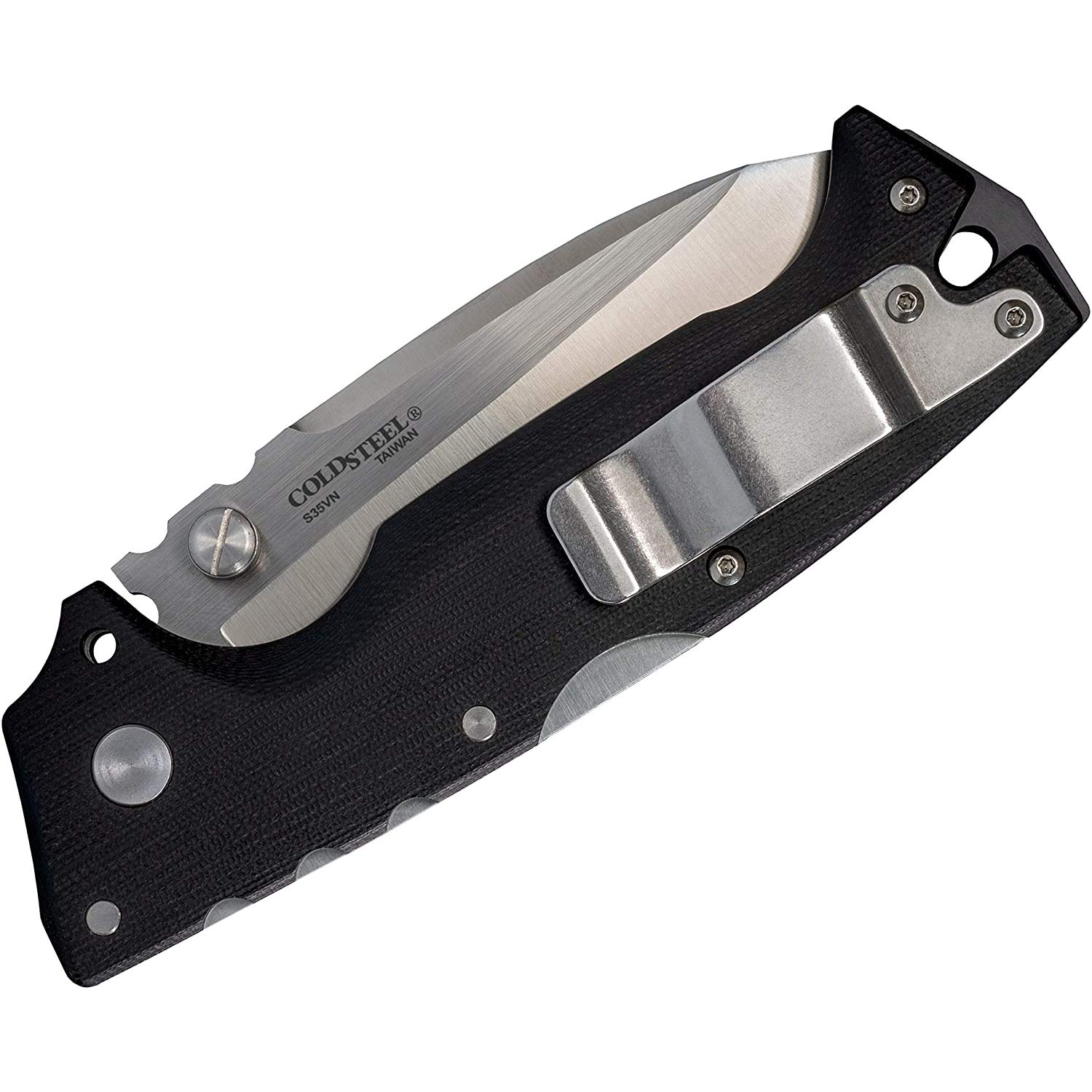 COLD STEEL AD-10 3.5" S35VN Steel Ultra-Sharp Drop Point Blade 5.25" G-10 Handle Tactical Folding Knife with Tri-Ad Locking Mechanism