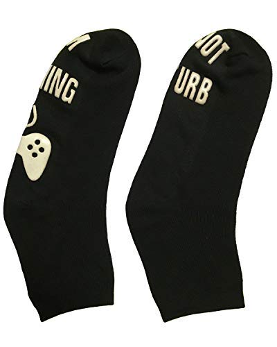 Horande Novelty Cotton Socks Do Not Disturb Socks Funny Gifts for Men Women Gamers, Black, Medium