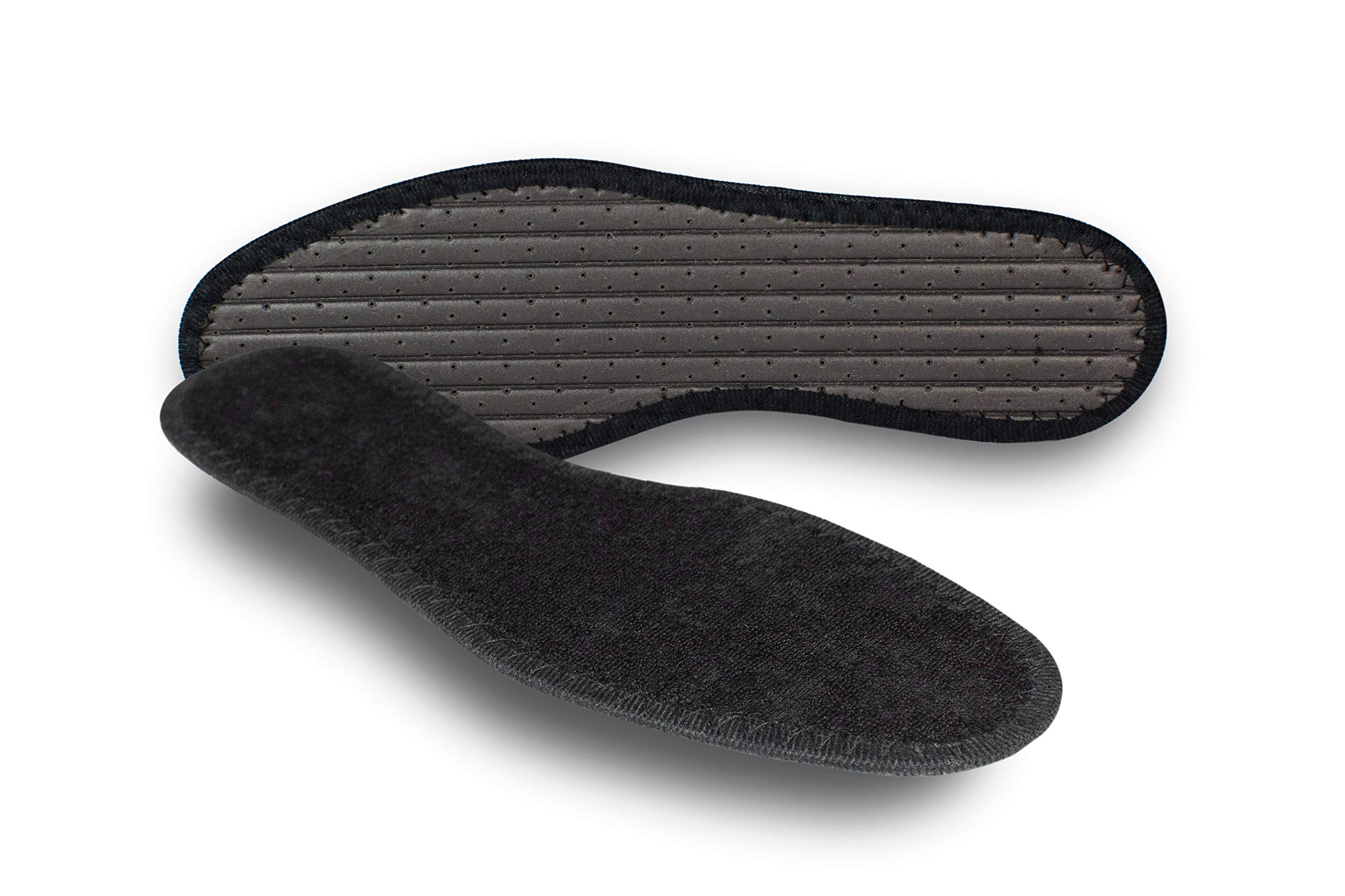 Pedag Summer | Pure Terry Cotton Insoles | Handmade in Germany | Absorbs Sweat & Controls Odor | Ideal for Wear Without Socks | Washable | US Women 7/ EU 37 | Black | 3 Pair