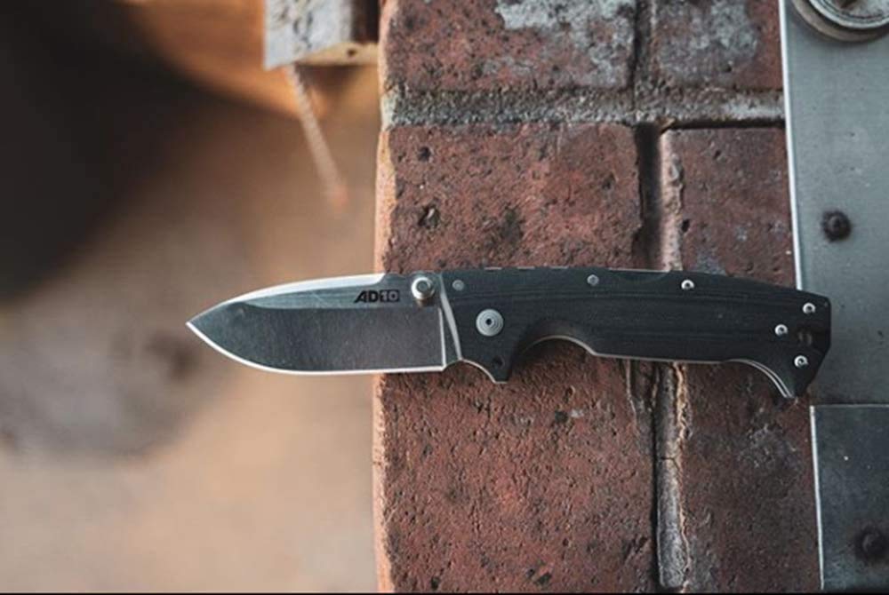 COLD STEEL AD-10 3.5" S35VN Steel Ultra-Sharp Drop Point Blade 5.25" G-10 Handle Tactical Folding Knife with Tri-Ad Locking Mechanism