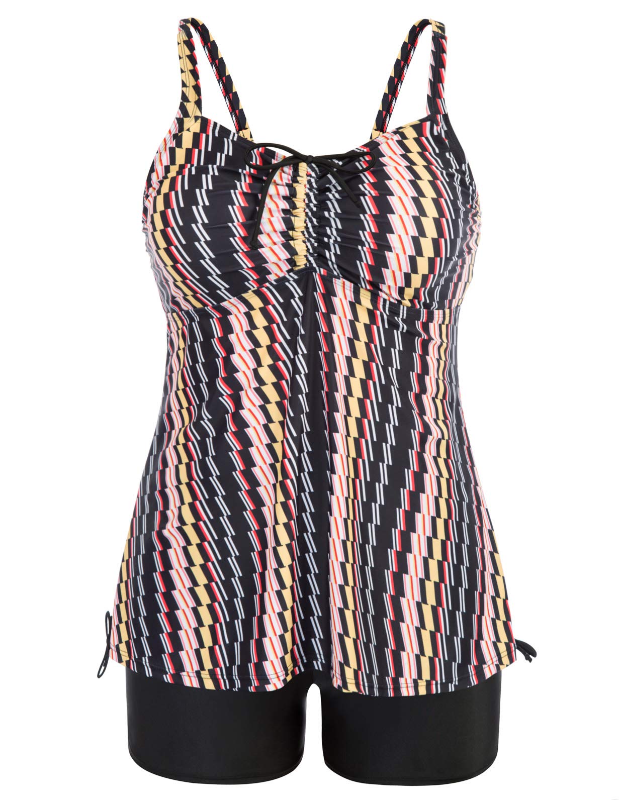 Hanna Nikole Tankini Swimsuits for Women Plus Size Swim Tops Shorts Athletic Two Piece Bathing Suits Swimwear 16W Multi Color