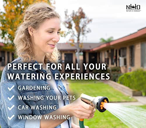Hose Sprayer Nozzle – Premium Heavy Duty Garden Hose Nozzle - 9 Adjustable High Pressure Spray Nozzle Patterns - Water Hose Nozzle Best For Plants, Lawn, Car Wash, Patio, Dog -5 Extra Washers-SprayTec