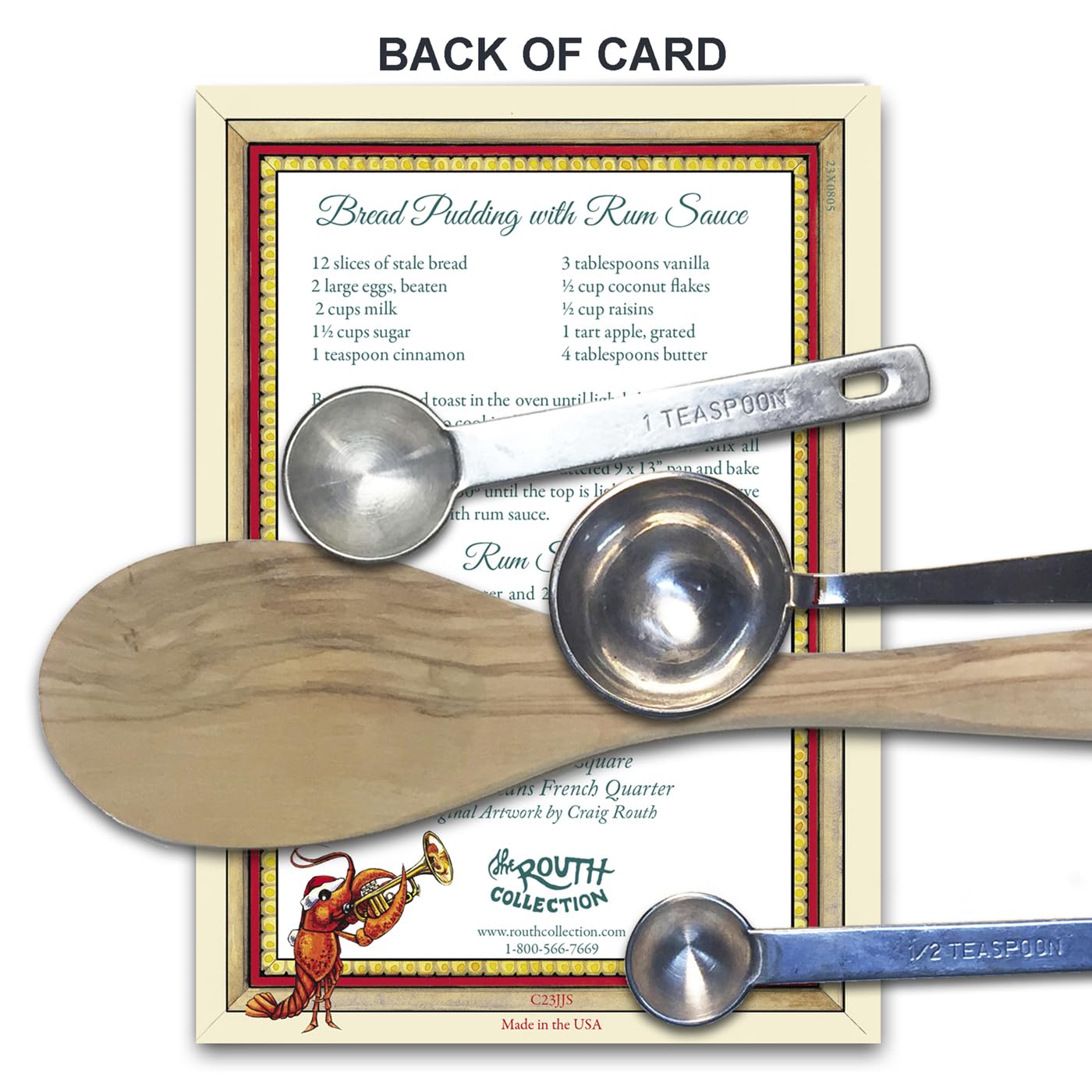 The ROUTH COLLECTION Louisiana Christmas Card with Recipe - Jazz at Jackson Square