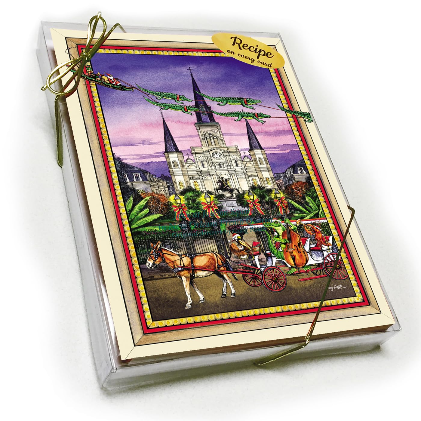 The ROUTH COLLECTION Louisiana Christmas Card with Recipe - Jazz at Jackson Square