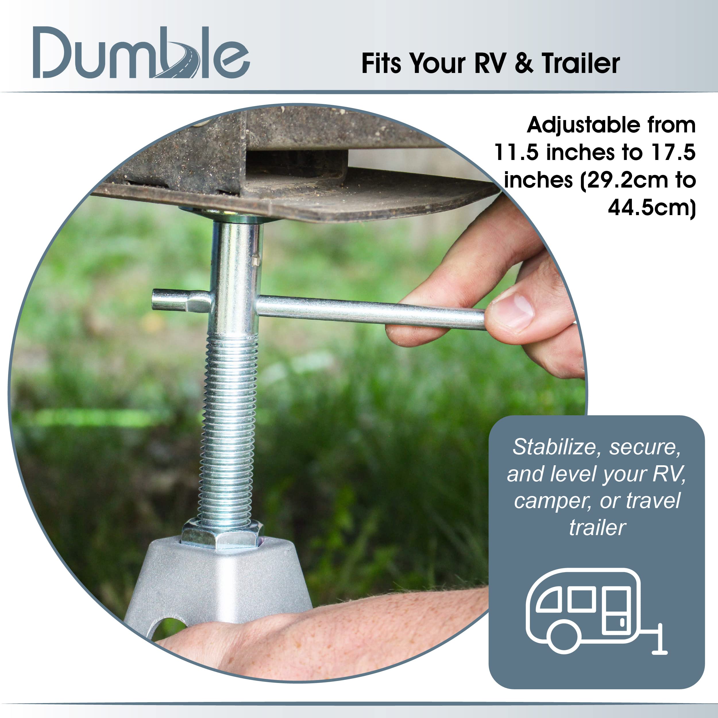 Dumble RV Stabilizer Jacks Camper Leveling Blocks 2-Pack – Heavy Duty Leveling Blocks for Trailer, Camper, Motorhome
