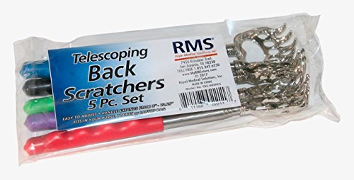 5 Pack Telescoping Back Scratcher - Extendable Telescope Back Scratchers - Bear Claw Metal Telescopic Backscratcher Eliminating Back Itching in Black, Blue, Green, Purple, Red color