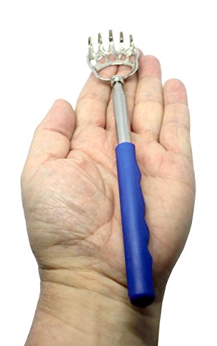 5 Pack Telescoping Back Scratcher - Extendable Telescope Back Scratchers - Bear Claw Metal Telescopic Backscratcher Eliminating Back Itching in Black, Blue, Green, Purple, Red color