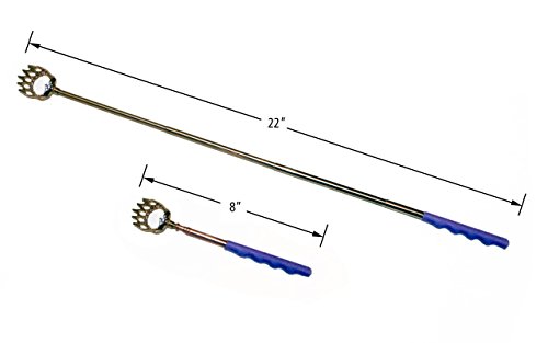 5 Pack Telescoping Back Scratcher - Extendable Telescope Back Scratchers - Bear Claw Metal Telescopic Backscratcher Eliminating Back Itching in Black, Blue, Green, Purple, Red color