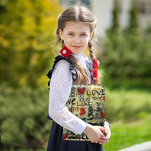 Valentine's Day Love Doodle Card Binder Waterproof Trading Card Blinder Zipper Binder for Cards Collection Sturdy Baseball Card Binder for Playing Game Cards Sport Soccer