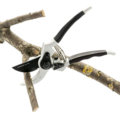 Razor Sharp Bypass Pruning Shears - Lifetime Replacement - Free Extra Blade, Spring & eBook - Japanese Steel - Premium Hand Pruners - Garden Shears - Garden Clippers - Secateurs with Ergonomic Handles