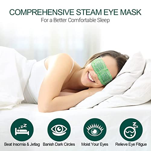 16 Packs Steam Eye Masks for Dry Eyes, SPA Warm Eye Mask, Relief Eye Fatigue Hot Sleep Eye Mask for Puffy Eyes Mask, Disposable Moist Heating Compress Pads for Sleeping, Christmas Gift, Unscented