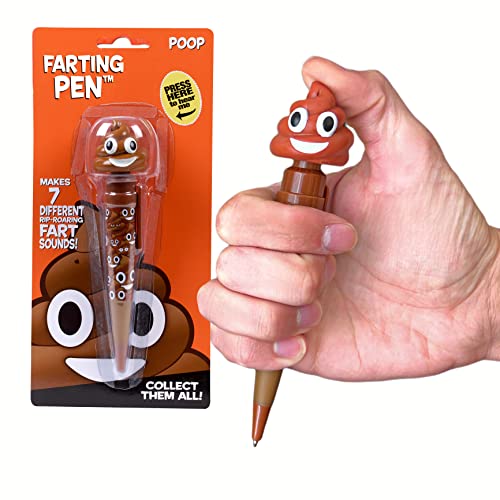 Farting Poop Pen - 7 Funny Fart Sounds - Fun Easter Basket Stuffers for Teens Boys & Girls, Kids Party Supplies, Pens for Coworkers & Work Gifts, Gag Gifts for Kids, Fun Pens for Kids, Pranks for kids