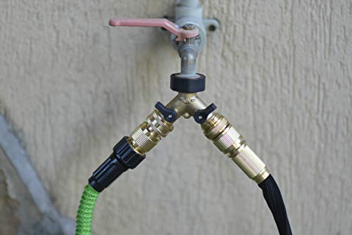 Riemex Garden Hose Quick Connector Set Solid Brass 3/4 inch GHT Water Fitings Thread Easy Connect No-Leak Male Female Value (2, Internal Thread Quick Connector) IQC-2