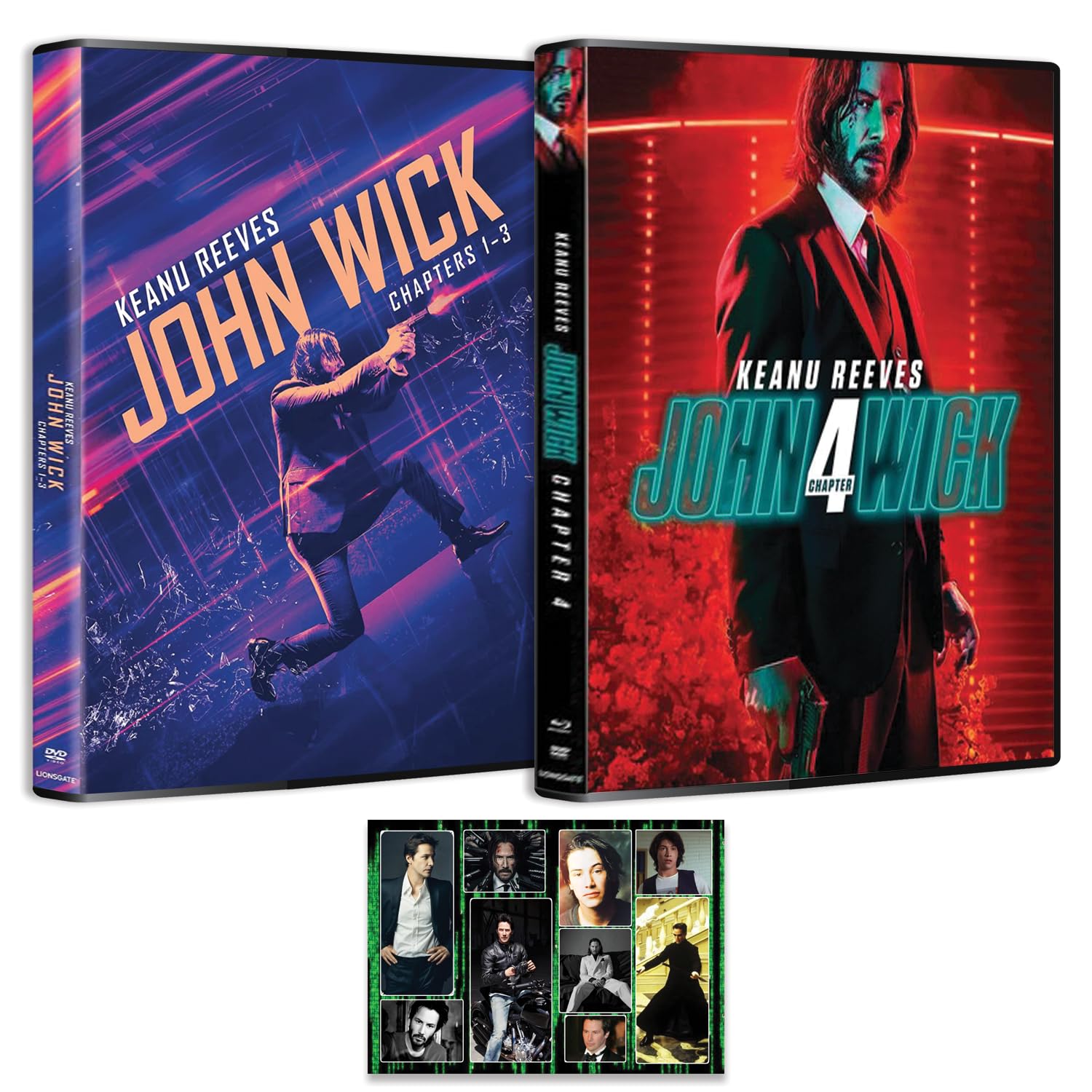 John Wick Complete DVD Collection: Chapters 1,2,3 & 4 + Including Bonus Art Card