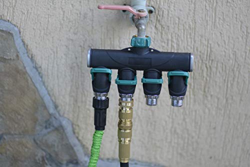 Riemex Garden Hose Quick Connector Set Solid Brass 3/4 inch GHT Water Fitings Thread Easy Connect No-Leak Male Female Value (2, Internal Thread Quick Connector) IQC-2