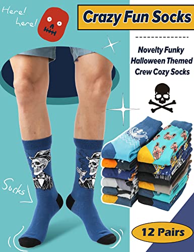 Funny Socks for Women Men Fun Cozy Crazy Cute Novelty Fashion Gift Breathable Cotton Boot Socks Stocking Stuffers(Cute - Animal Style A(12 Pairs),L)