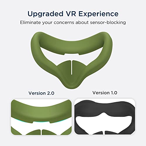 KIWI design Silicone Face Cover Pad with Lens Protector, Replacement Accessories Compatible with Quest 2