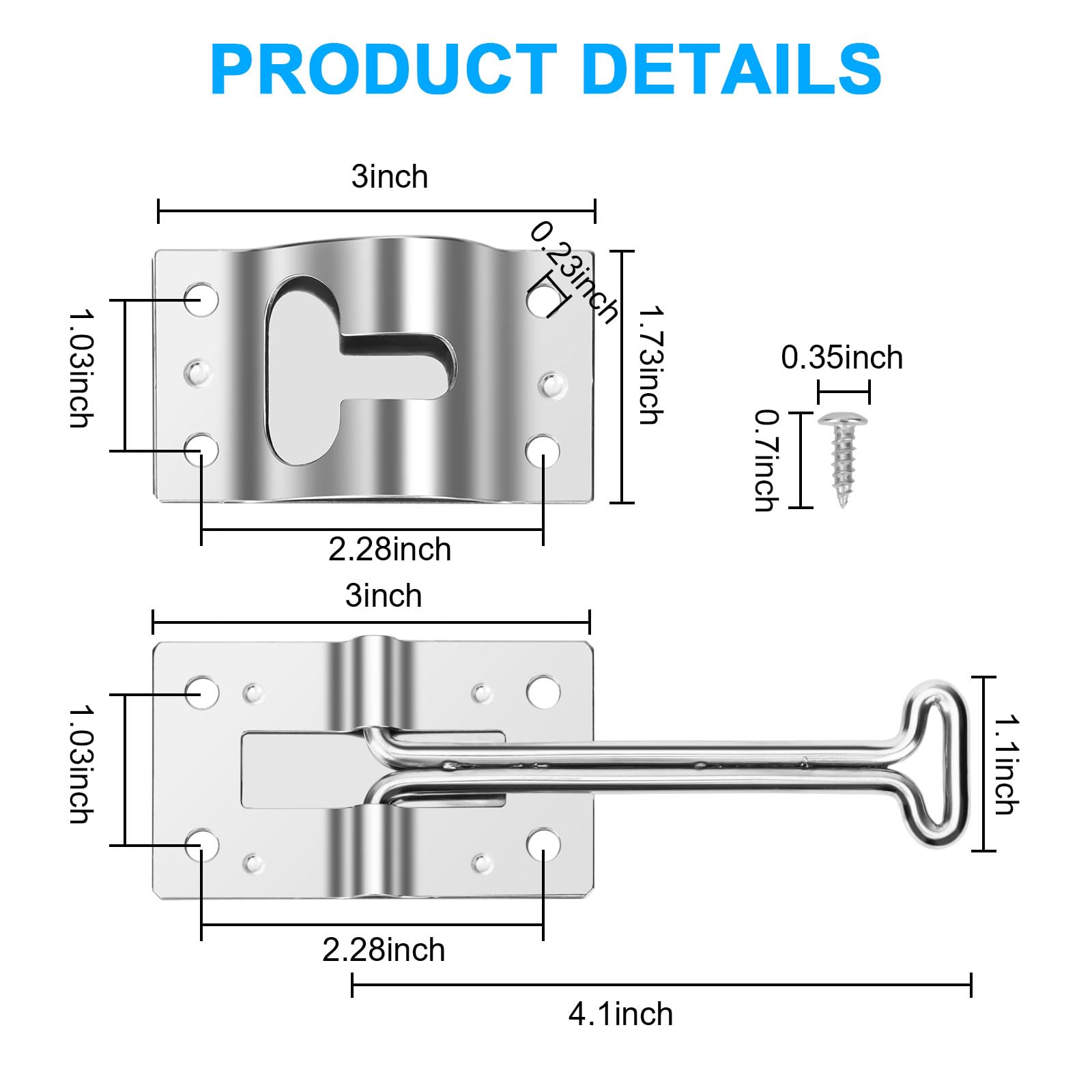Linkstyle 2pcs Travel Trailer Door Latch Holders, 304 Stainless Steel RV Door Holder Latch with Screws