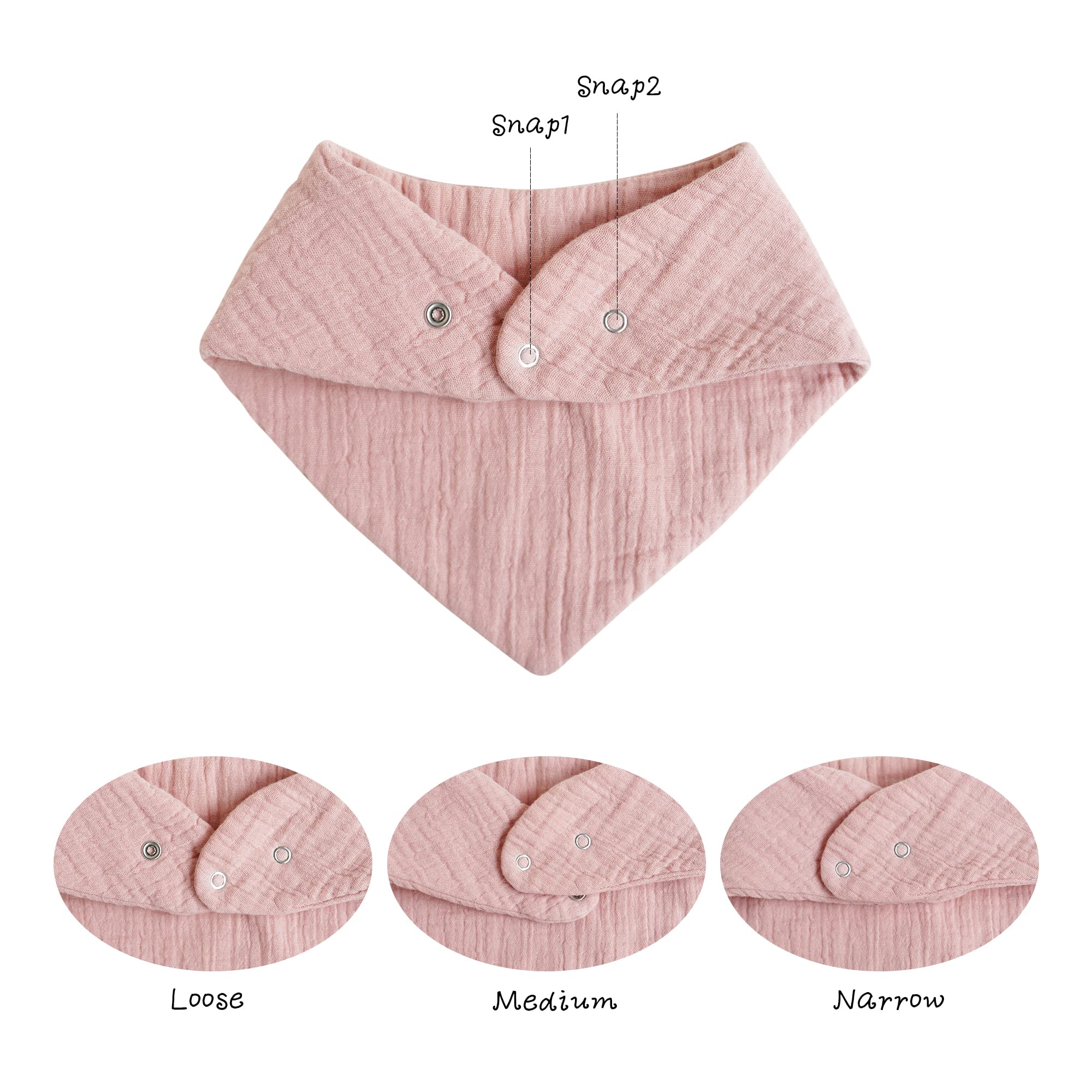 Konssy Muslin Baby Bibs 10 Pack Baby Bandana Drool Bibs 100% Cotton for Unisex Boys Girls,10 Solid Colors Set for Teething Drooling