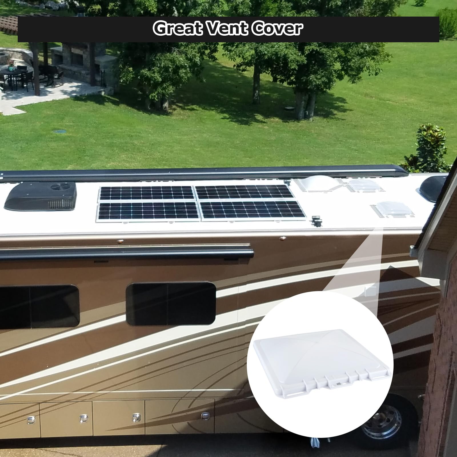 Oungy Rv Vent Covers for Roof RV Roof Vent Covers Compatible with 14 x 14 Inch Replacement Roof Vent Cover for Trailer Camper Motorhome, White