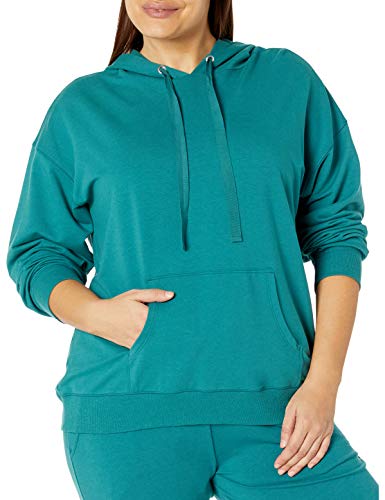 The Drop Women's Remi Loose French Terry Long Sleeve Hoodie Sweatshirt, Pacific Teal, XXS