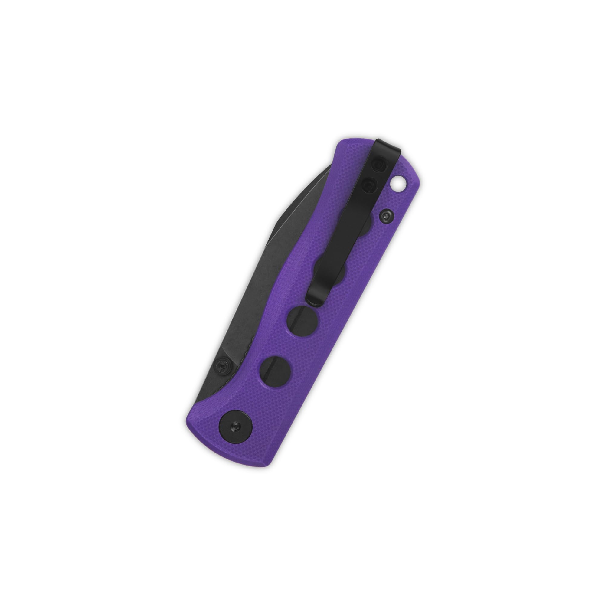 QSP KNIFE CANARY FOLDER POCKET KNIFE, SHARP 14C28N BLADE with COLORFUL G-10 HANDLES (blackwash blade, purple G-10 handle)