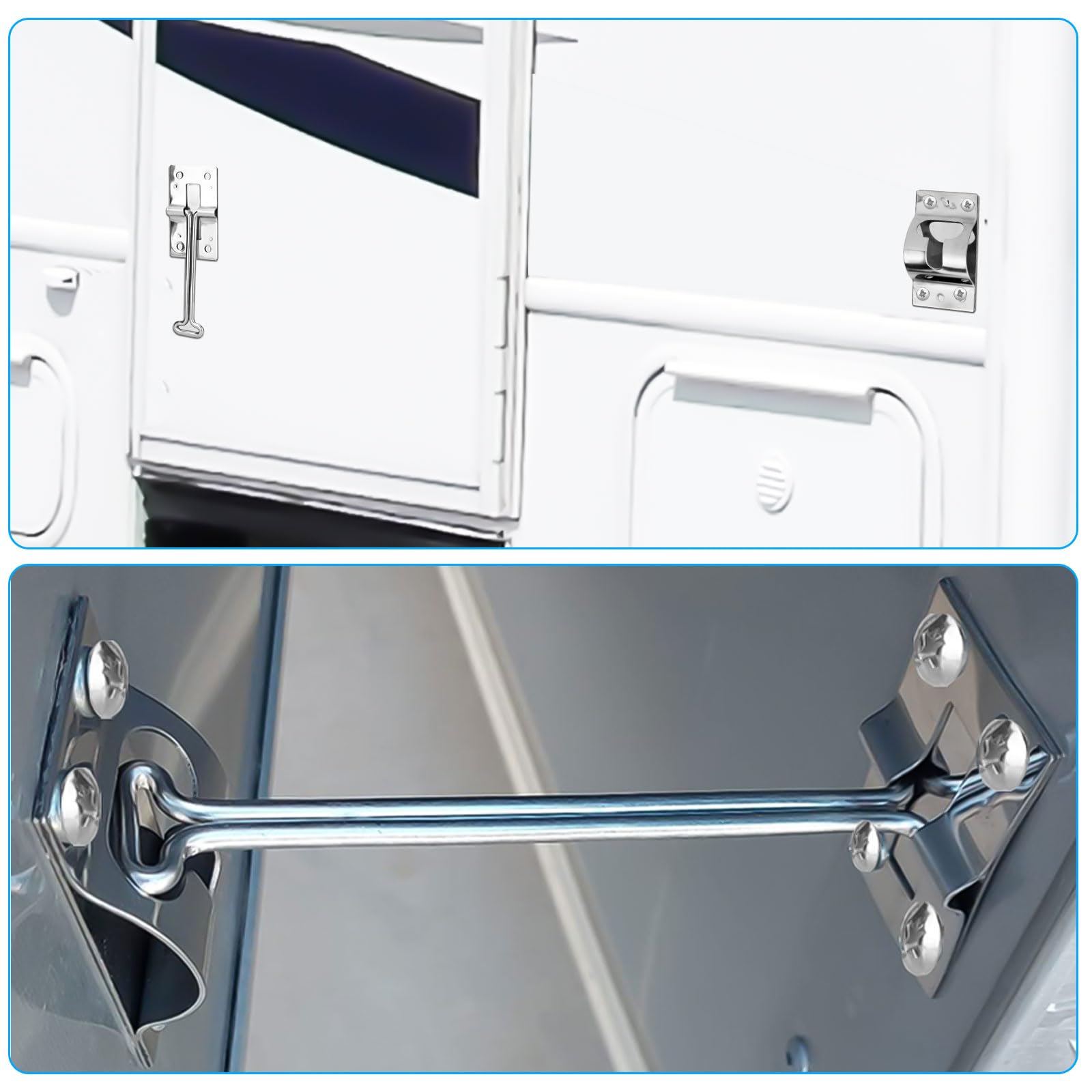 Linkstyle 2pcs Travel Trailer Door Latch Holders, 304 Stainless Steel RV Door Holder Latch with Screws