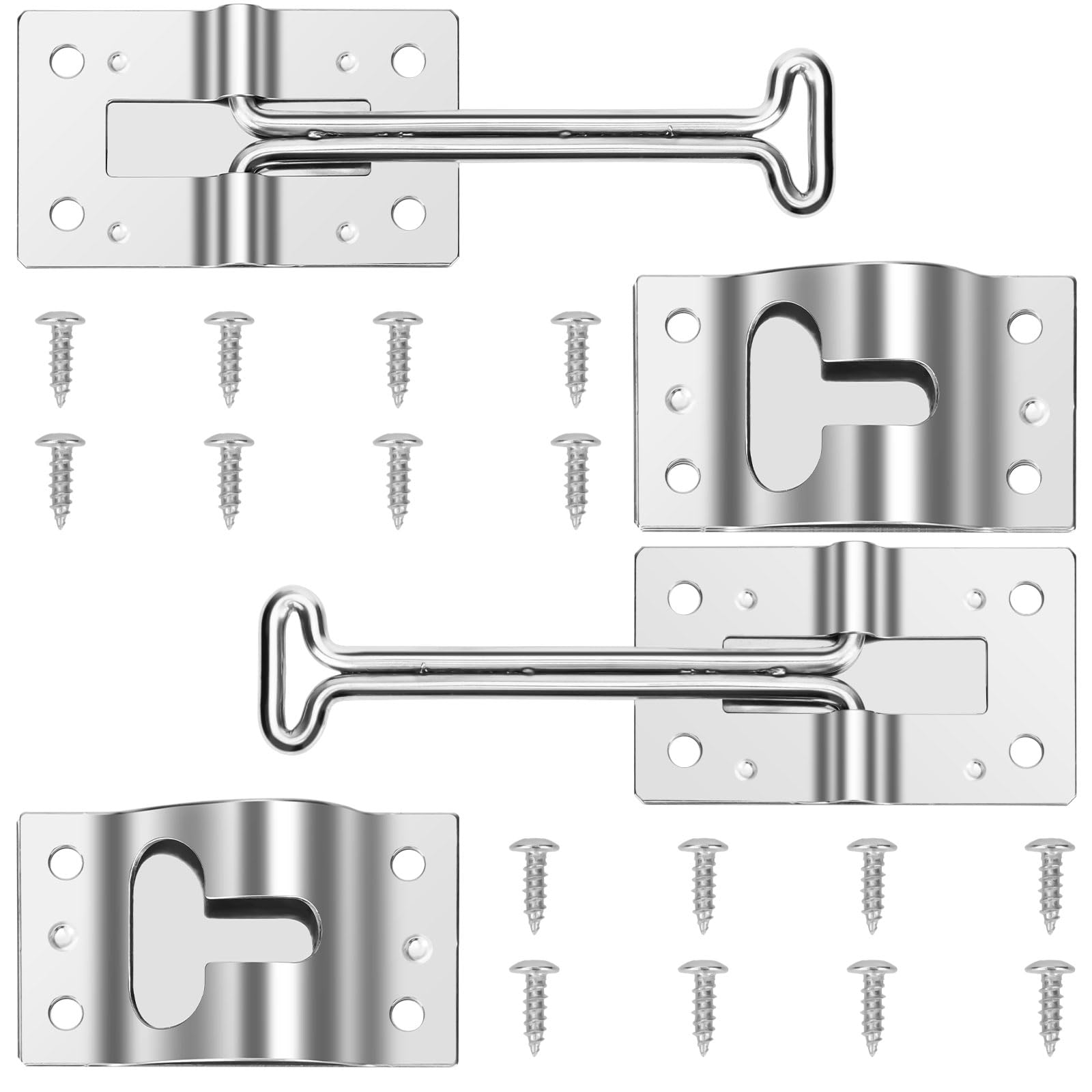 Linkstyle 2pcs Travel Trailer Door Latch Holders, 304 Stainless Steel RV Door Holder Latch with Screws